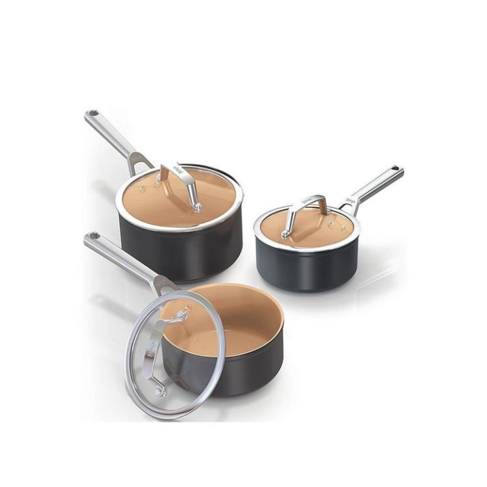 Ninja CW93000UK Ceramic Coated Cookware 3 Piece Set Apricot Grey